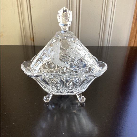 Accents | Vintage Crystal Cut Glass Candy Dish With Lid | Poshmark